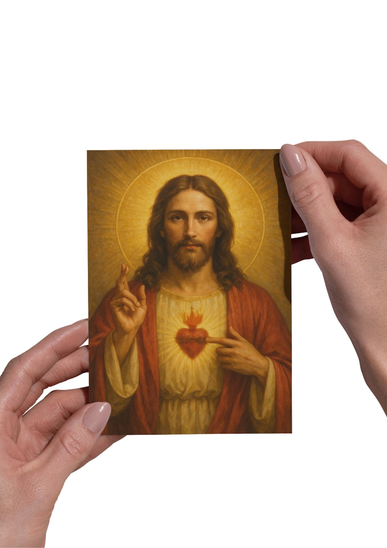 Sacred Heart of Jesus Poster – Catholic Wall Art for Prayer Room ...
