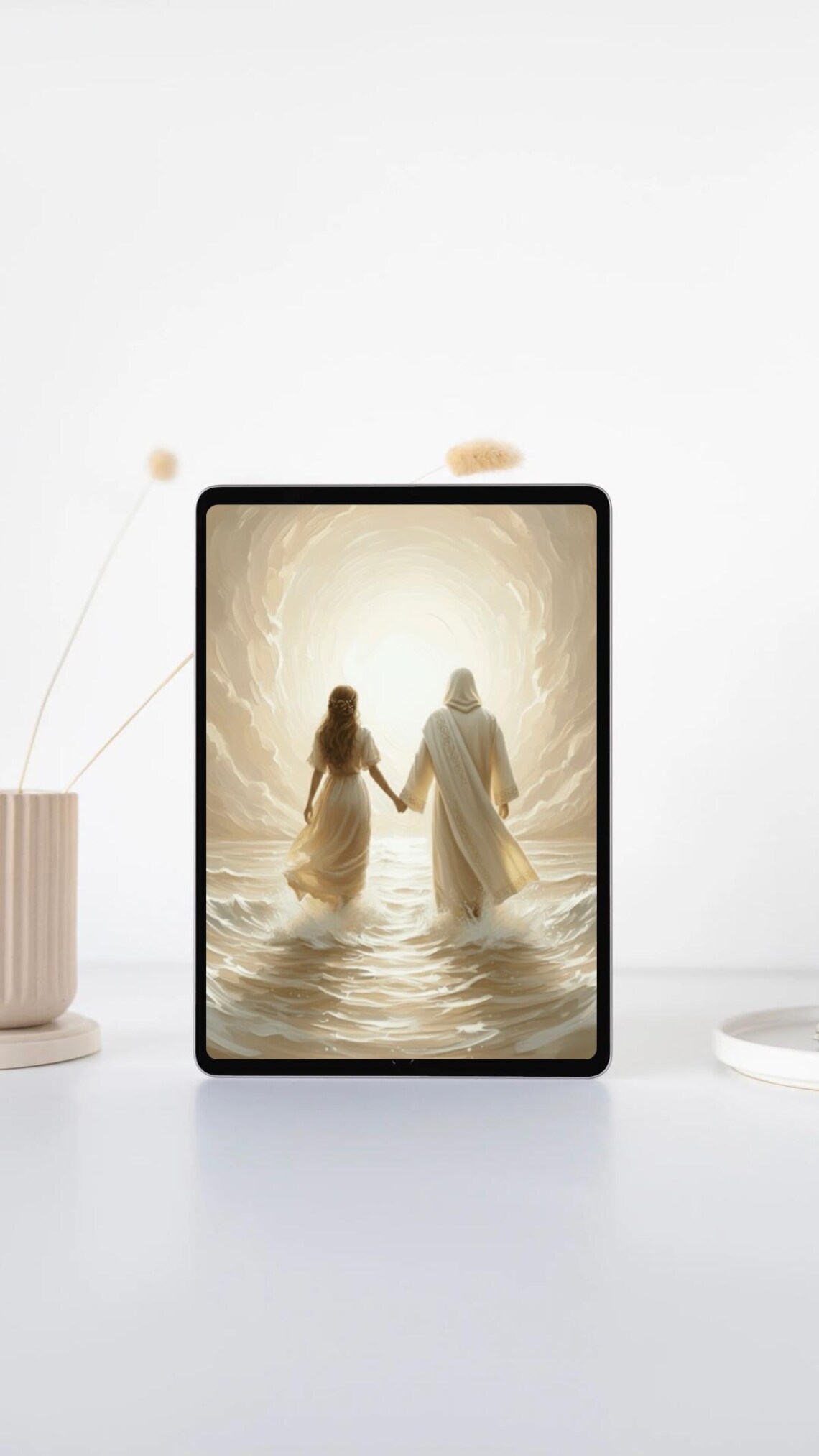 Jesus Holding Hands With Woman, Walking With Christ Art, Christian Wall ...