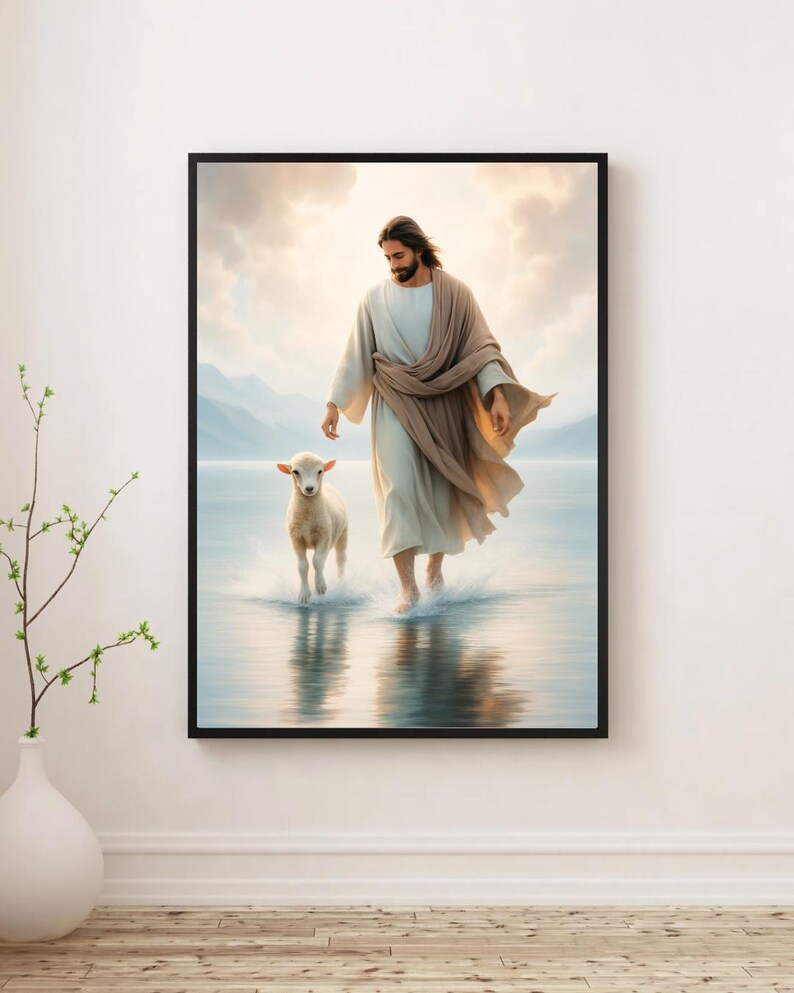 He Saved the One, Jesus and Lamb Art, Good Shepherd, Leave the 99 ...