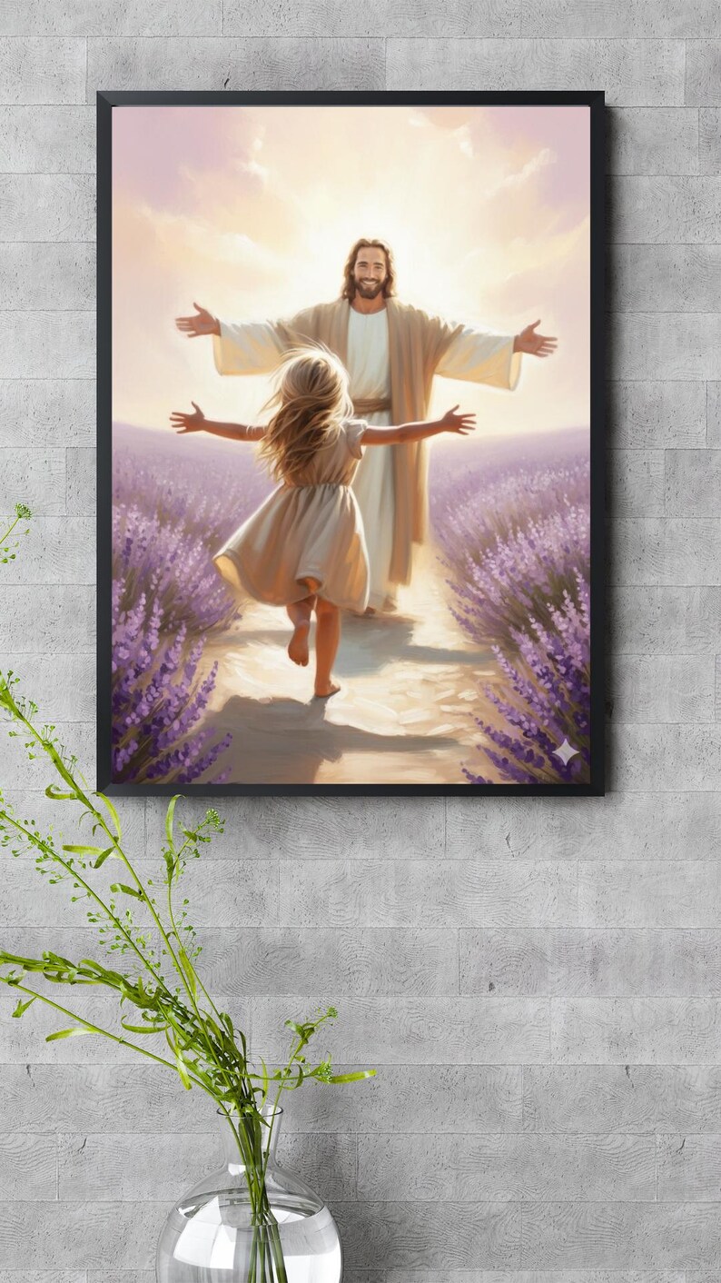 Leap of Faith, Christian Wall Art, Jesus and Girl, Jesus Painting ...