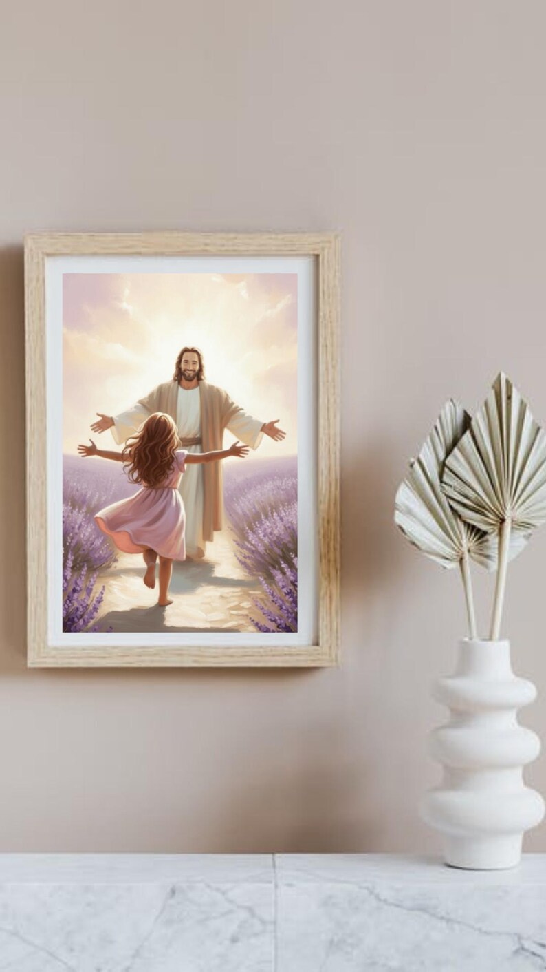 Leap of Faith, Christian Wall Art, Jesus and Girl, Jesus Painting ...