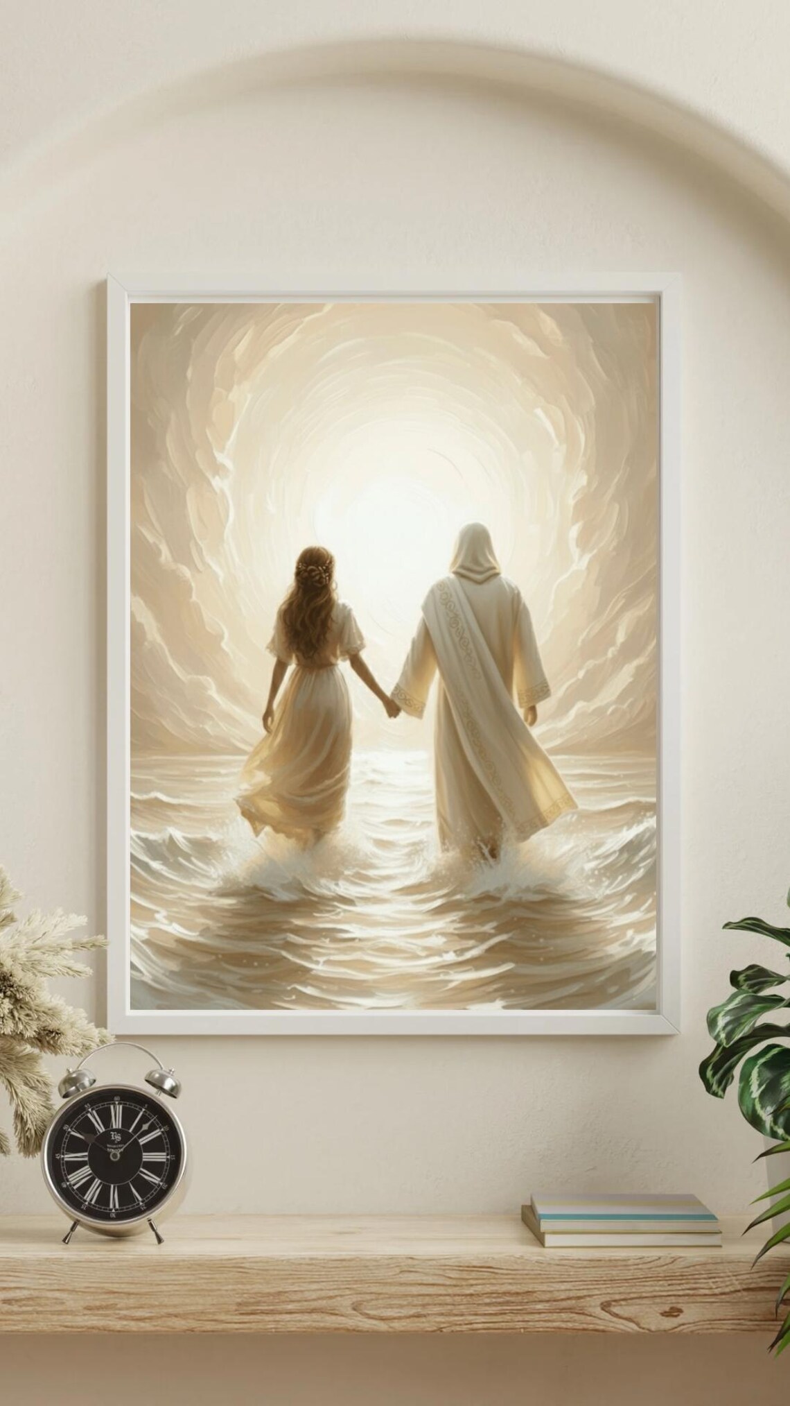 Jesus Holding Hands With Woman, Walking With Christ Art, Christian Wall ...