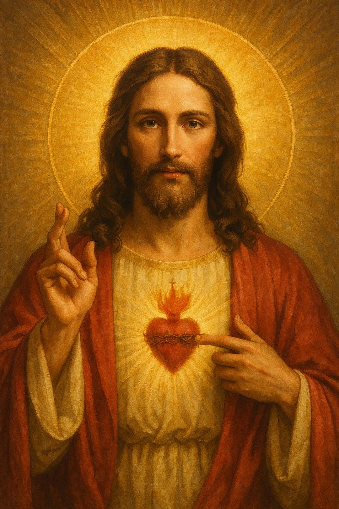 Sacred Heart of Jesus Poster – Catholic Wall Art for Prayer Room ...