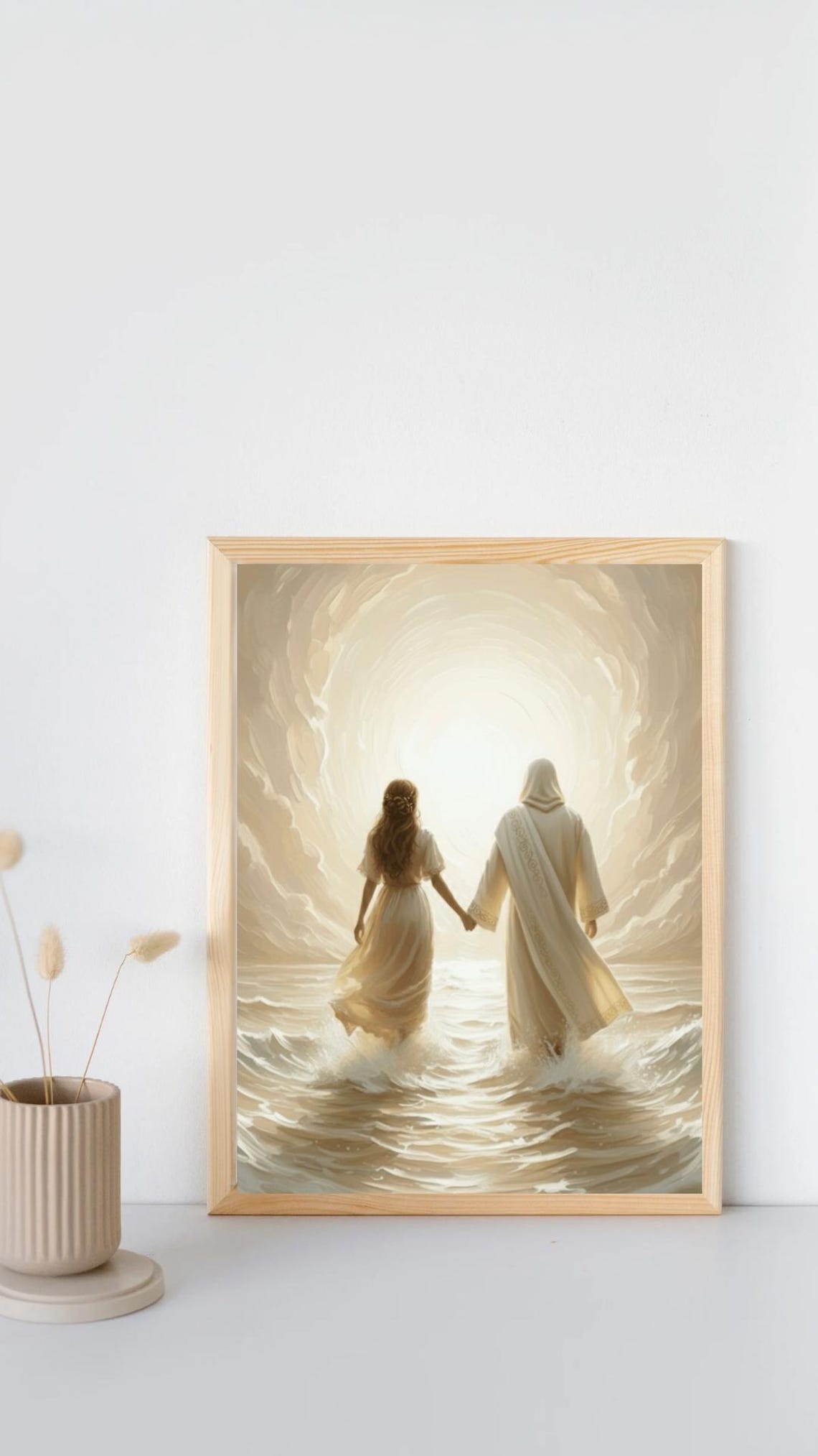 Jesus Holding Hands With Woman, Walking With Christ Art, Christian Wall ...