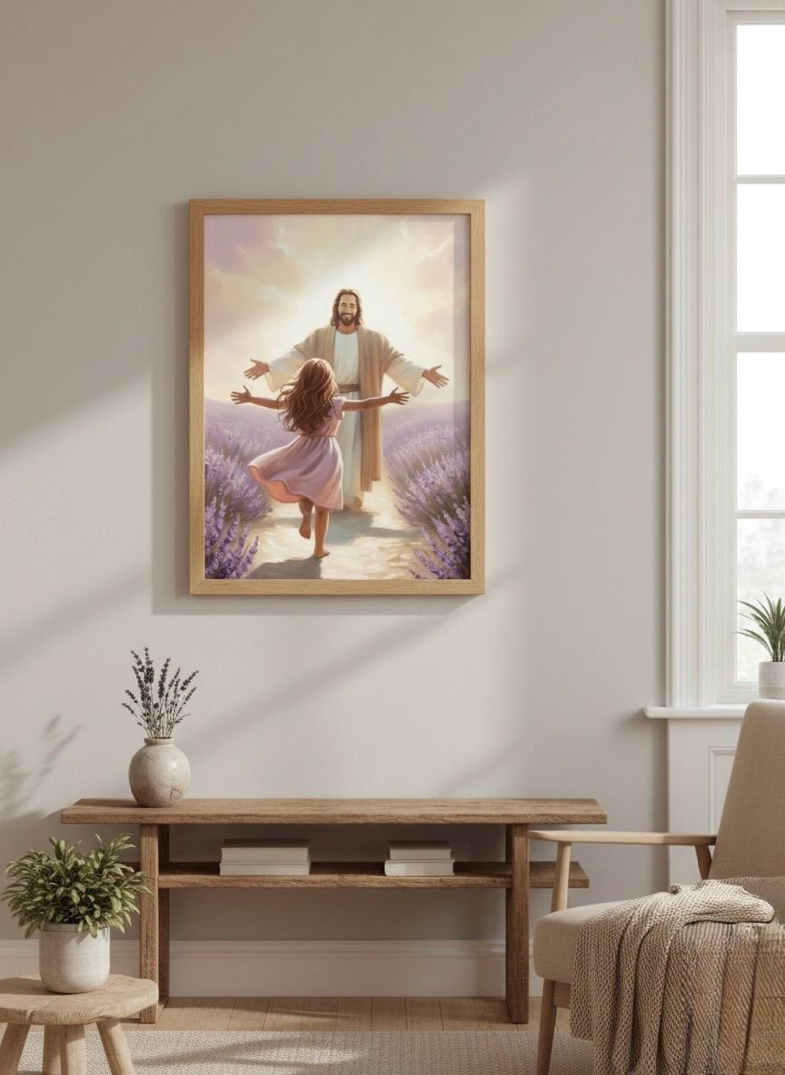 Leap of Faith, Christian Wall Art, Jesus and Girl, Jesus Painting ...