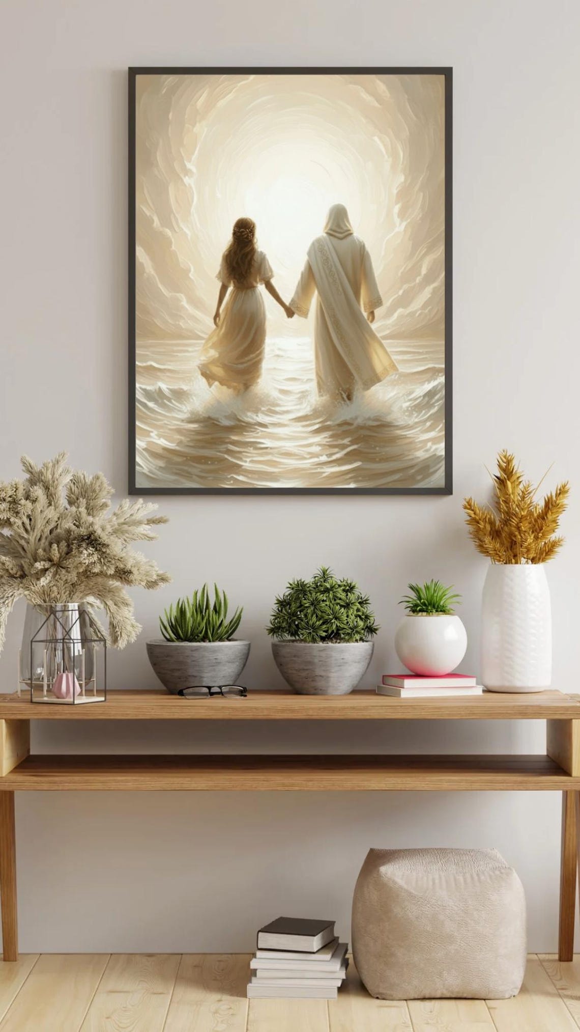 Jesus Holding Hands With Woman, Walking With Christ Art, Christian Wall ...