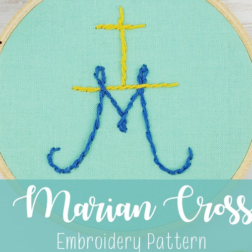 Marian Cross PDF Embroidery Pattern Catholic Christmas - Etsy
