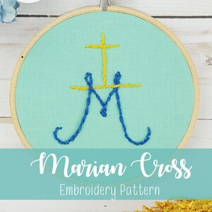 Marian Cross PDF Embroidery Pattern, Catholic Christmas Ornament ...
