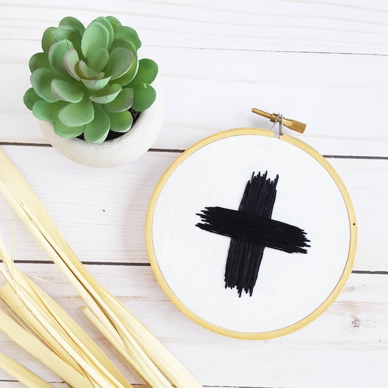 Ash Wednesday Ash Cross Embroidery Hoop, Lent Art, Christian Wall Decor ...