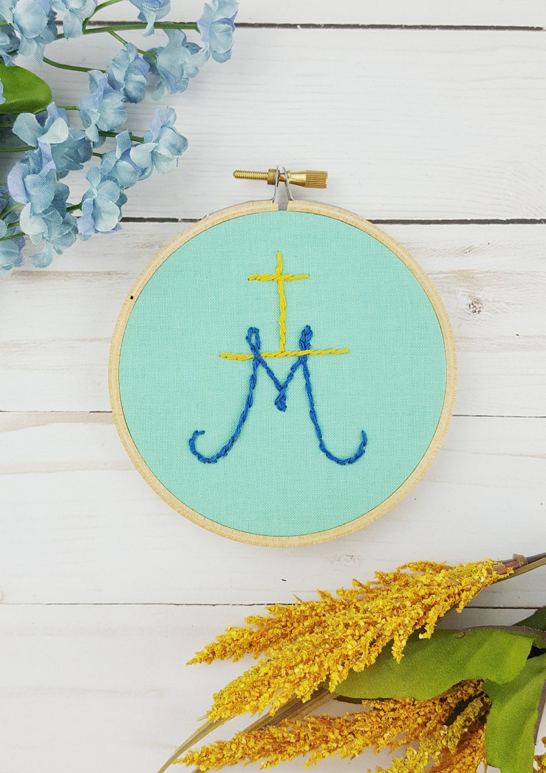 Marian Cross PDF Embroidery Pattern Catholic Christmas | Etsy