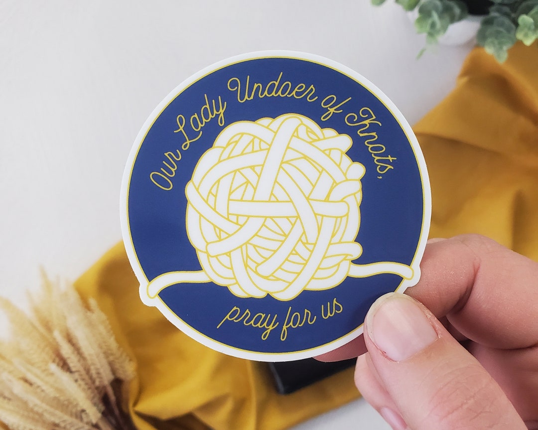 Our Lady Undoer of Knots Vinyl Sticker, Dishwasher Safe, Catholic ...