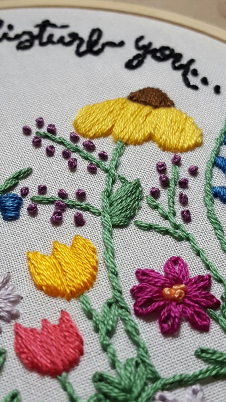 Peace Wildflower Embroidery Hoop Let Nothing Disturb You | Etsy