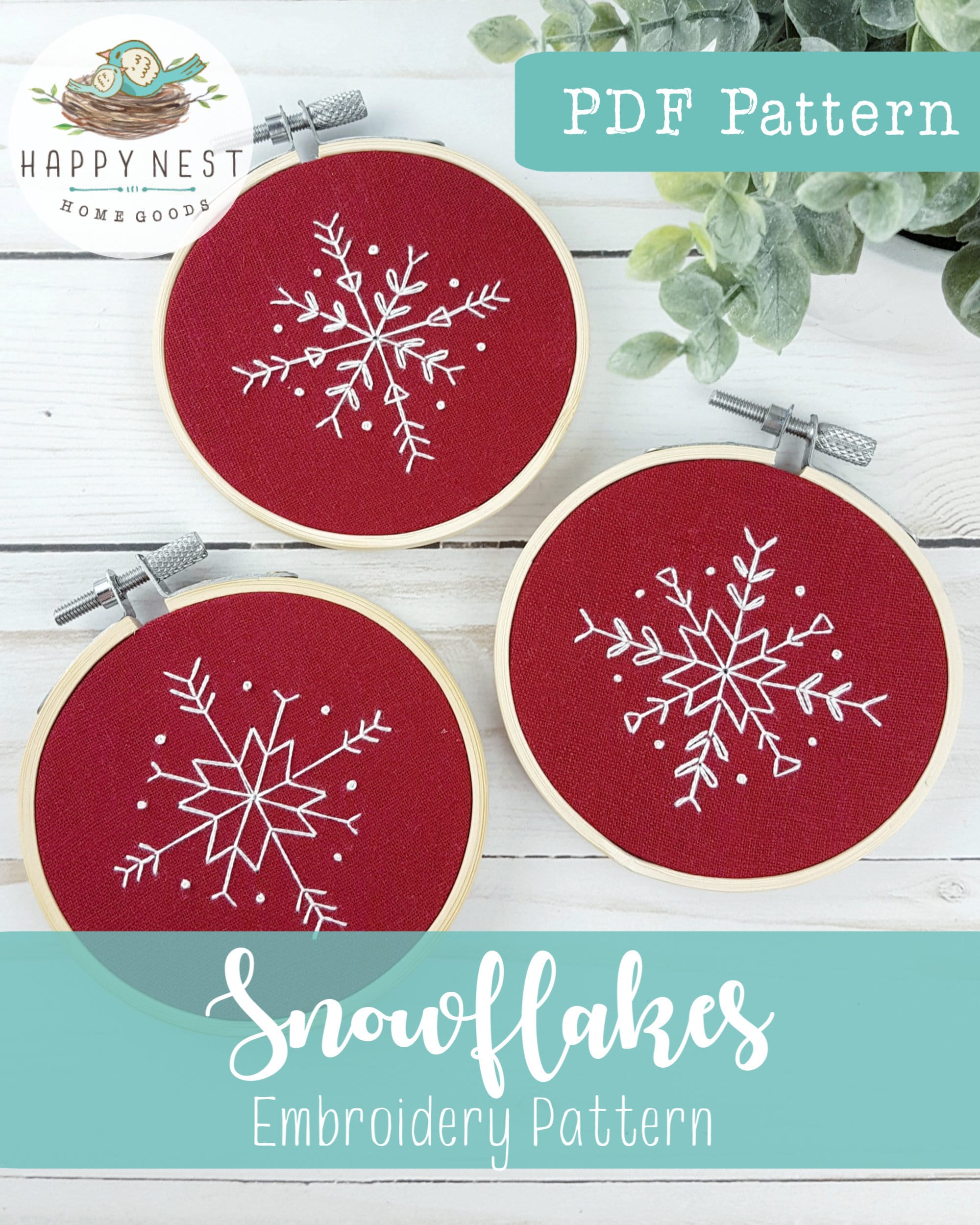 Snowflakes Ornament PDF Embroidery Pattern Catholic Christian Easy DIY ...