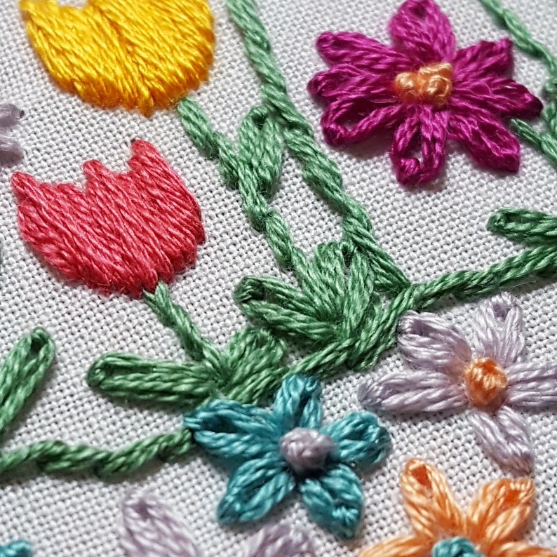 PDF Embroidery Pattern Let Nothing Disturb You Flowers Modern - Etsy