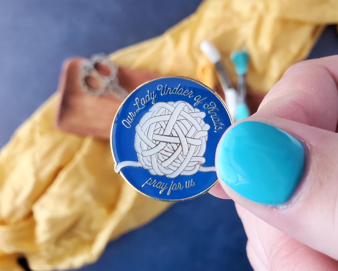 Our Lady Undoer of Knots Needle Minder, Catholic Lapel Pin, Catholic ...