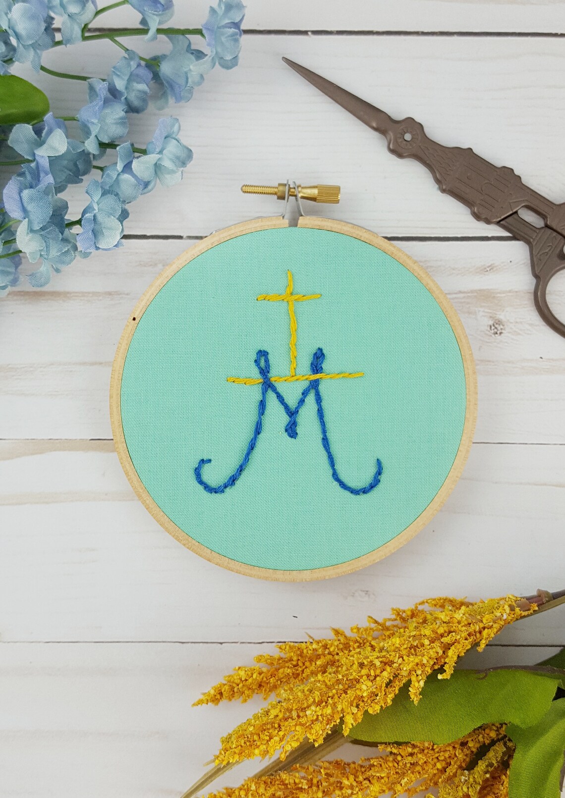 Marian Cross PDF Embroidery Pattern Catholic Christmas | Etsy