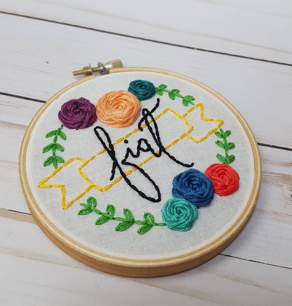 Custom Word Embroidery Hoop Word of the Year Personalized | Etsy