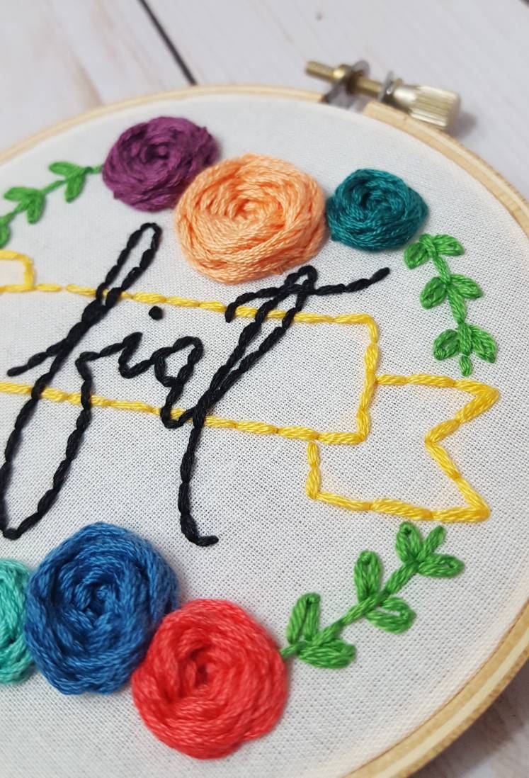 Custom Word Embroidery Hoop Word of the Year Personalized | Etsy