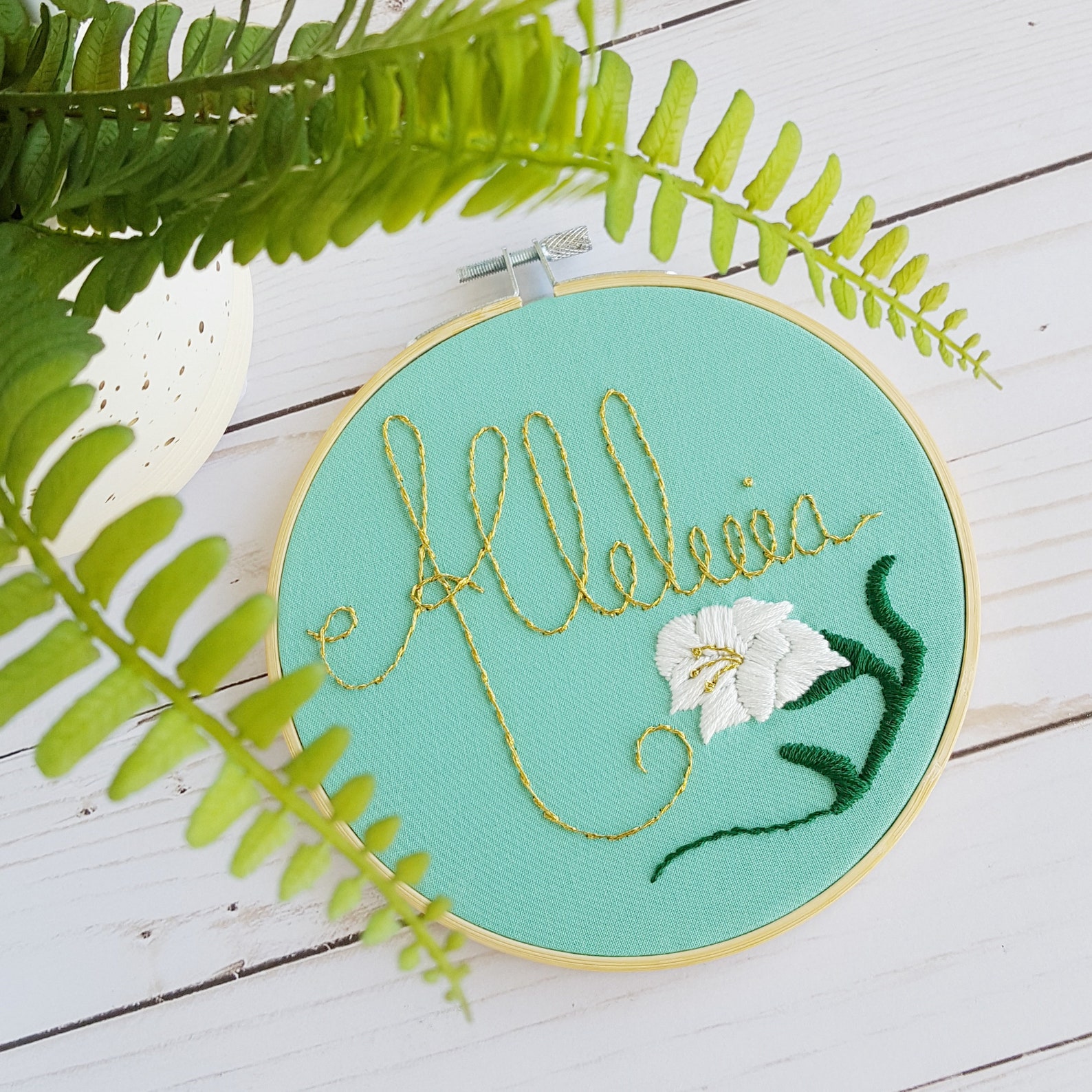 PDF Alleluia Embroidery Pattern Modern Catholic Embroidery Pattern Lily ...