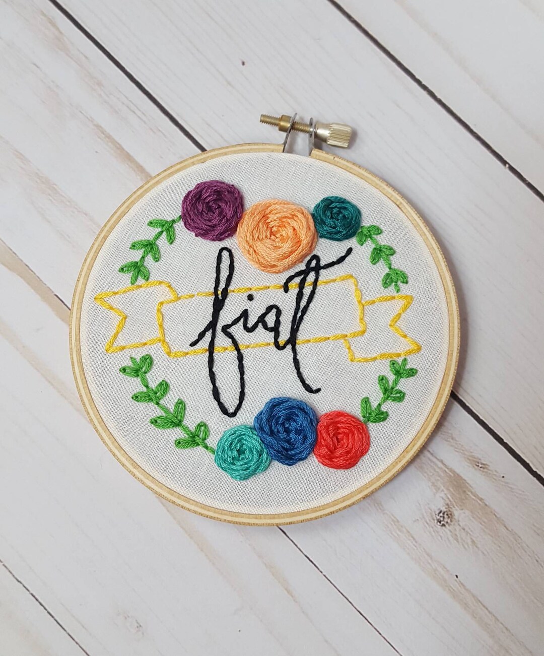 Custom Word Embroidery Hoop, Word of the Year, Personalized Word ...