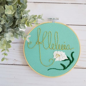 PDF Alleluia Embroidery Pattern Modern Catholic Embroidery Pattern Lily ...