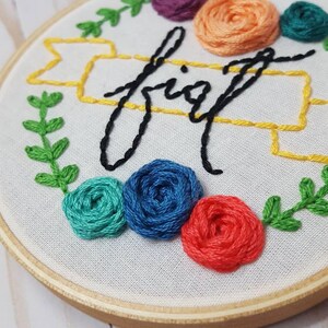 Custom Word Embroidery Hoop, Word of the Year, Personalized Word ...