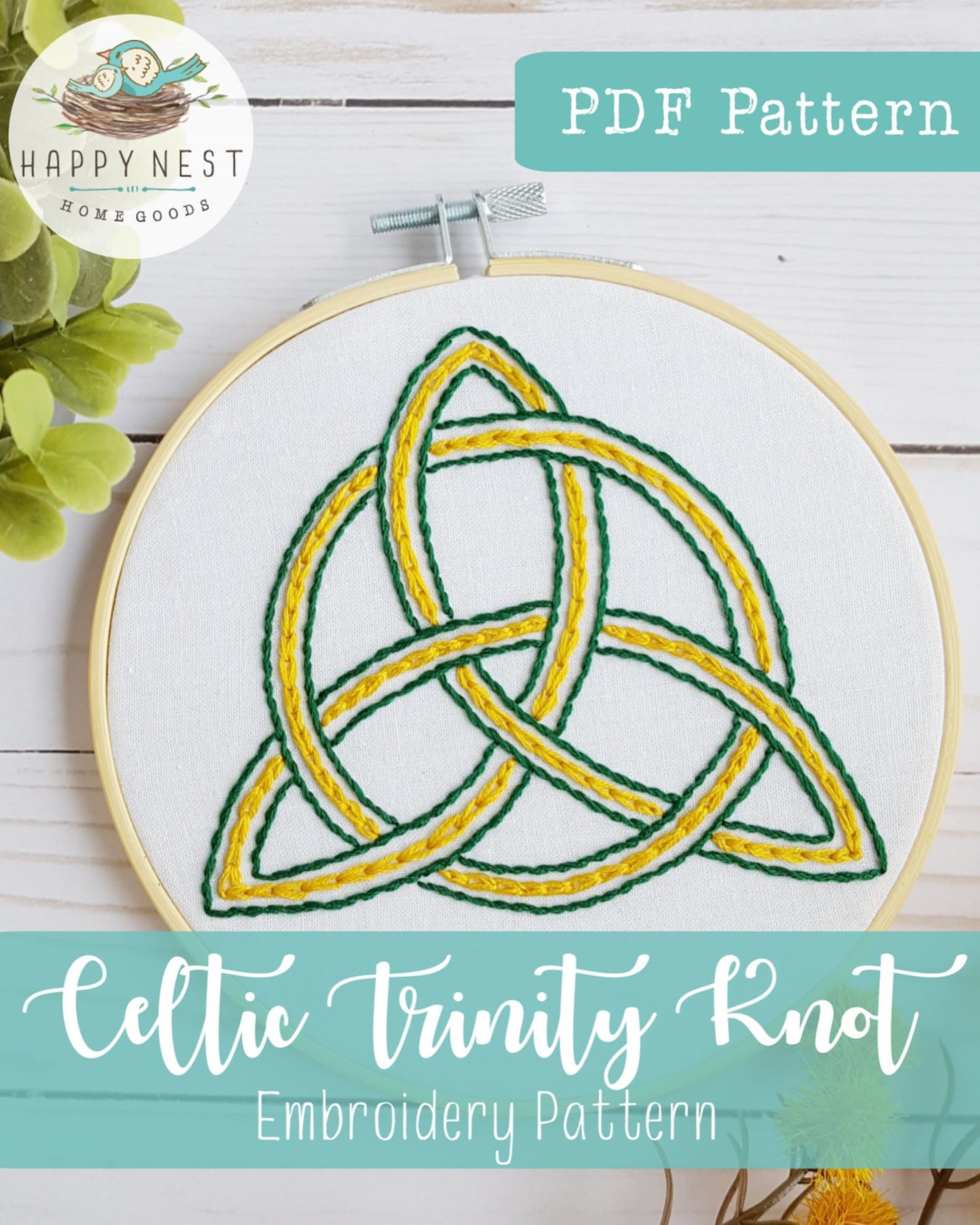 PDF Embroidery Pattern Celtic Trinity Knot Modern Catholic - Etsy