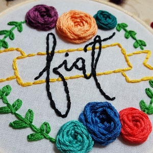 Custom Word Embroidery Hoop, Word of the Year, Personalized Word ...