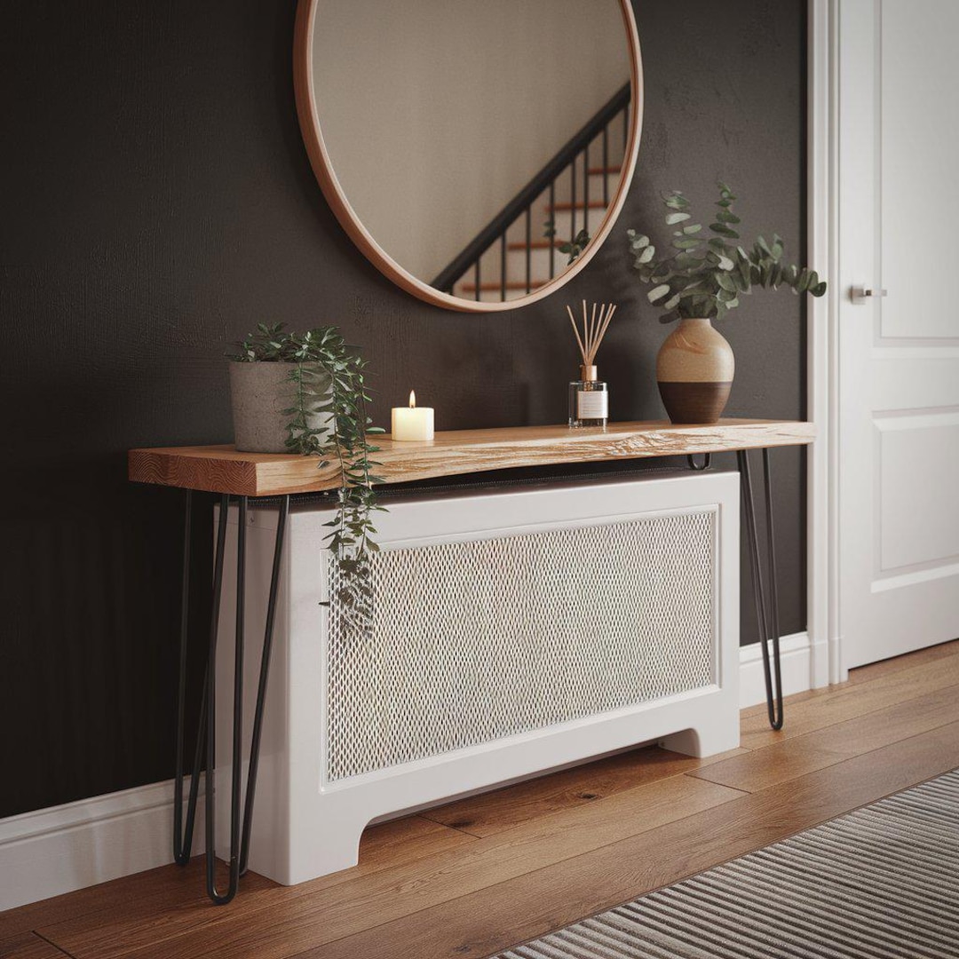 A Modern, Minimalist Entryway With a Stylish Radiator Cover Shelf. - Etsy