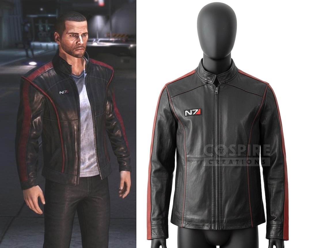 N7 Leather Jacket Mass Effect 3 | Commander Shepard Cosplay Jacket ...