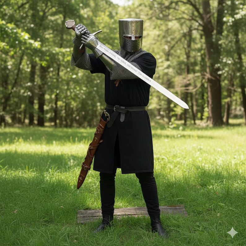 Faithkeeper - Handmade Knights Templar Accolade Sword With Scabbard ...