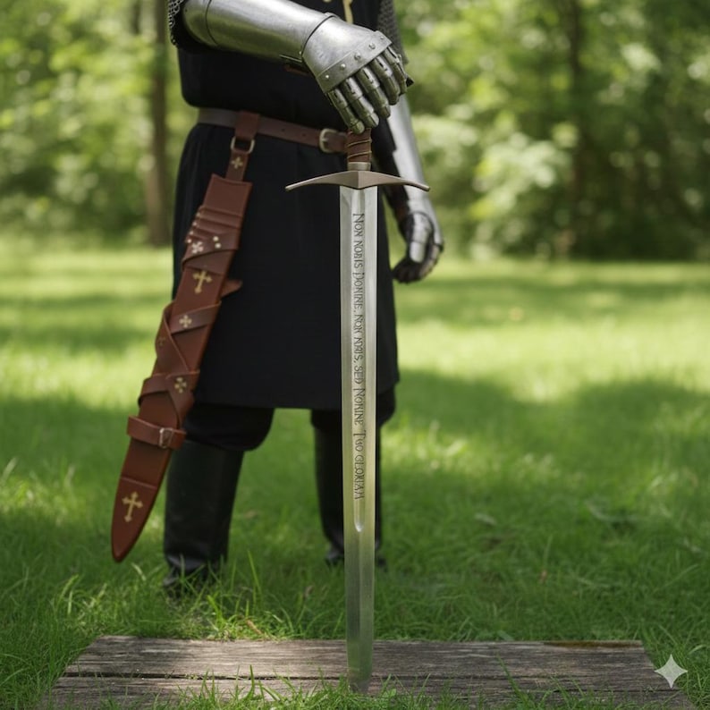 Faithkeeper - Handmade Knights Templar Accolade Sword With Scabbard ...