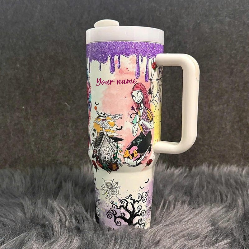 Glow in the Dark Jack and Sally Stanley Cup - Etsy