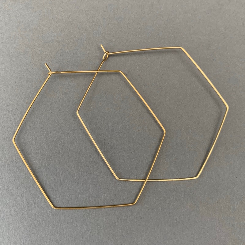 Hexagon Hoop - Etsy