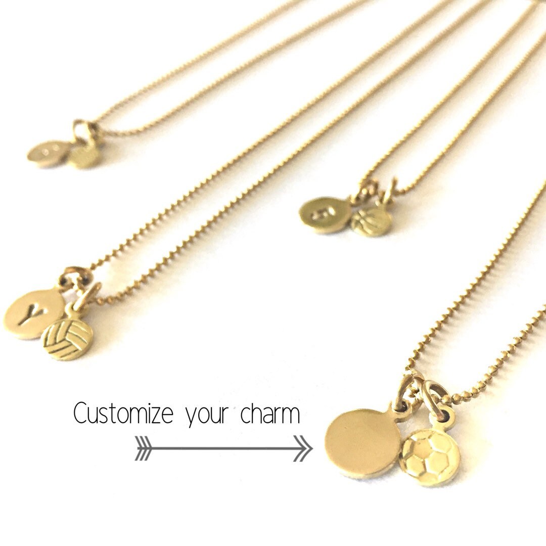 Team gift player gift soccerball necklace basketball | Etsy