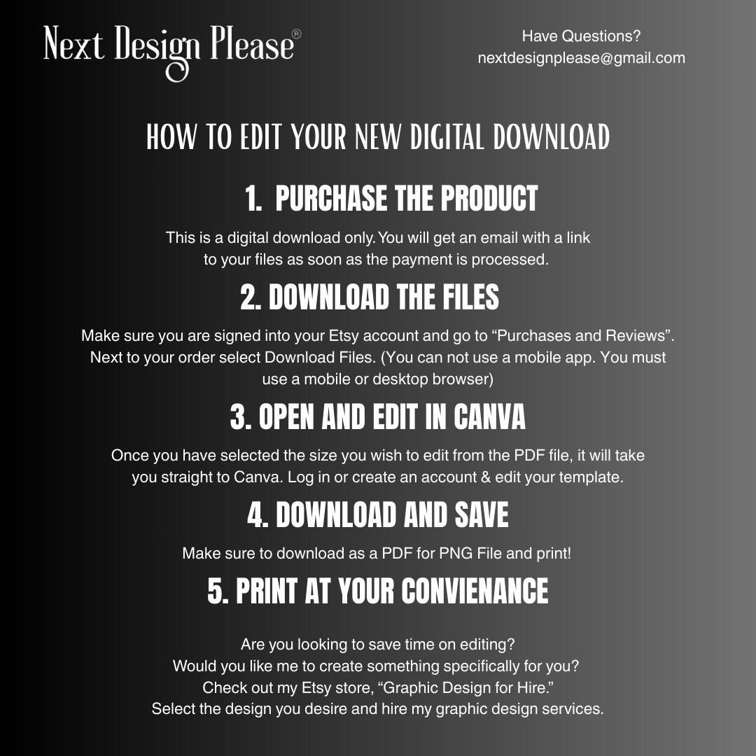 Custom Business Poster, Canva Editable Template, Personlized Poster ...