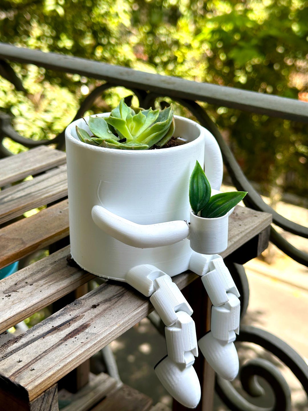 Cute 3D Printed Mug Planter With Dangling Legs – Custom Message Gift ...