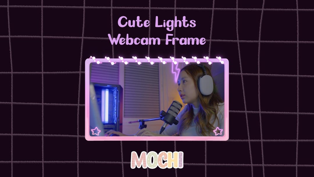 Cute Pink and Purple Animated Webcam Frame for Streamers | Pastel ...