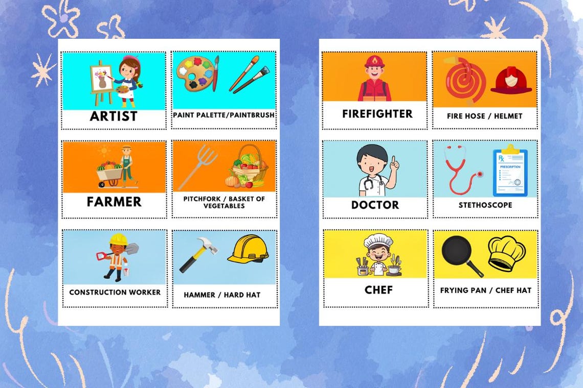 Occupation Matching Game Printable | Community Helpers Activity for ...