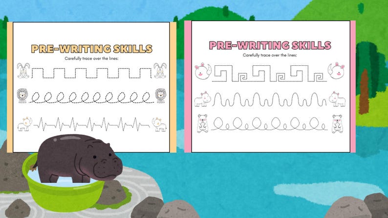 Pre-writing Tracing Worksheets: Fine Motor Skills Practice (digital ...