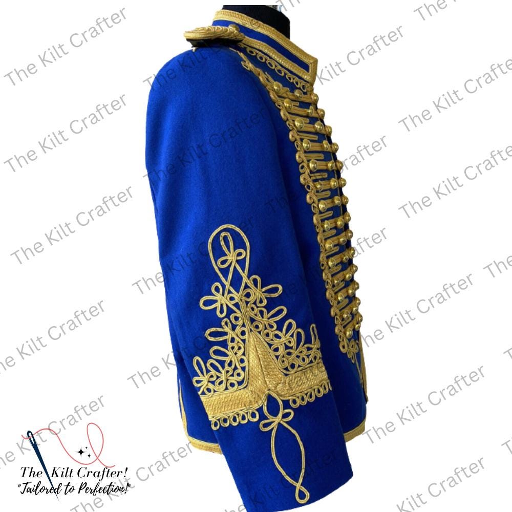 Handmade Navy Blue Wool Hussar Jacket: Gold Braid Military Coat - Etsy