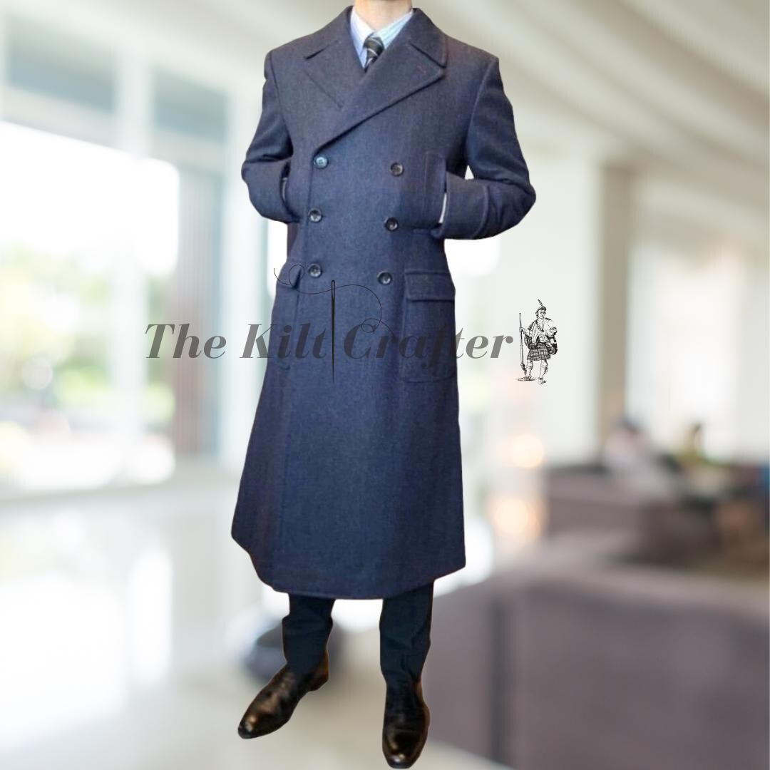 Men's Gray Wool Blend Overcoat: Victorian Frock Coat Style - Etsy