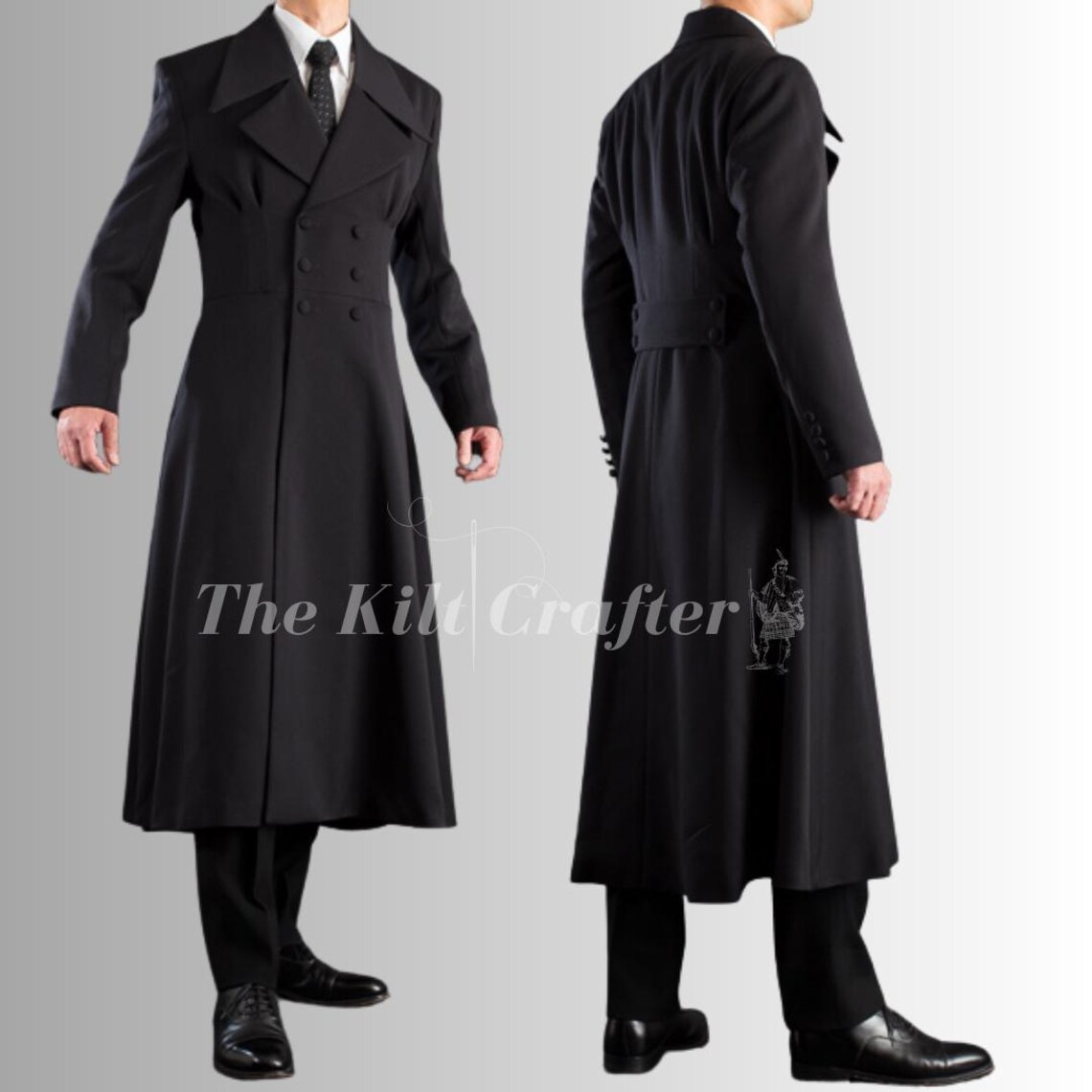 Men's Gothic Wool Overcoat: Custom Tailored Long Trench Coat - Etsy