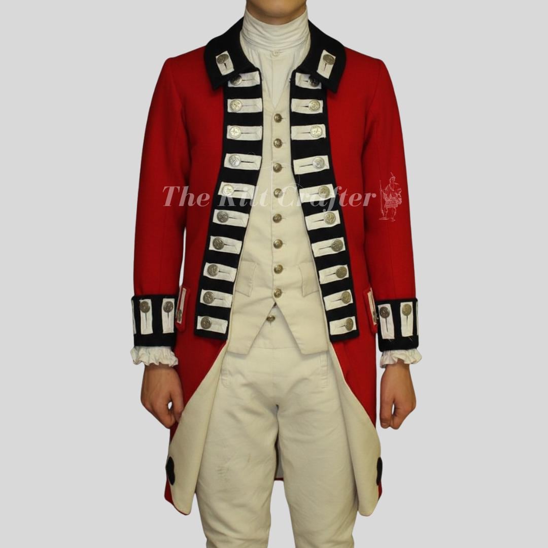 Handmade 18th Century Redcoat Officer Wool Uniform, Reenactment Costume ...