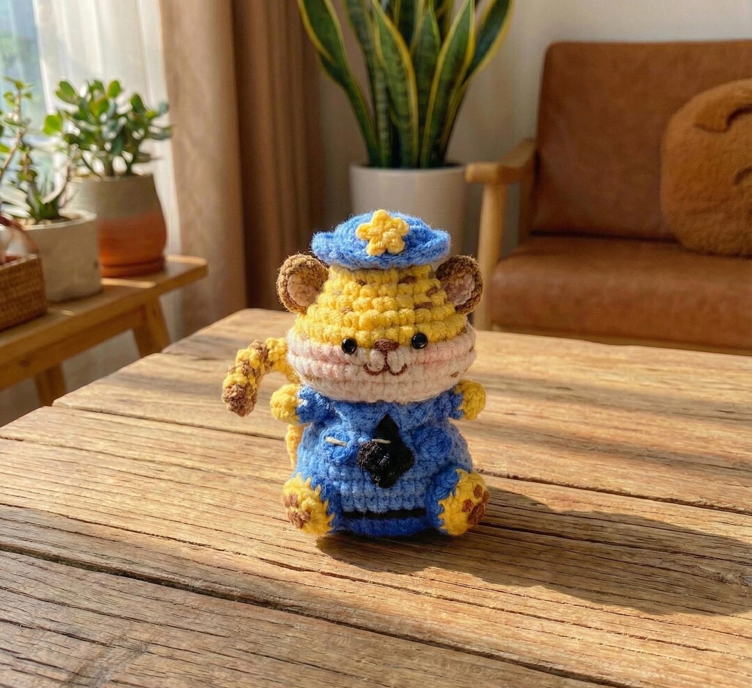 Clawhauser Cheetah Crochet Pattern: Zootopia Police Officer Amigurumi ...