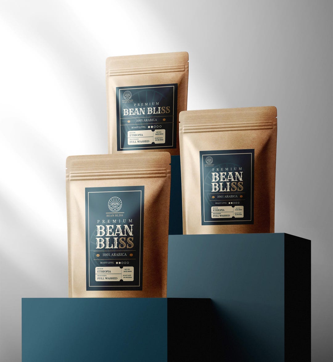 Premium Coffee Label Template | Editable Canva Label | Printable Coffee ...