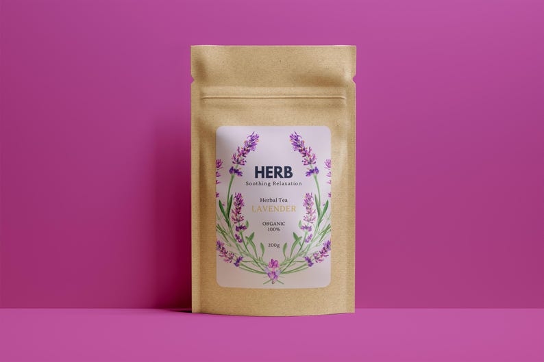 Editable Canva Tea Label Template - Custom Herbal Tea Packaging ...