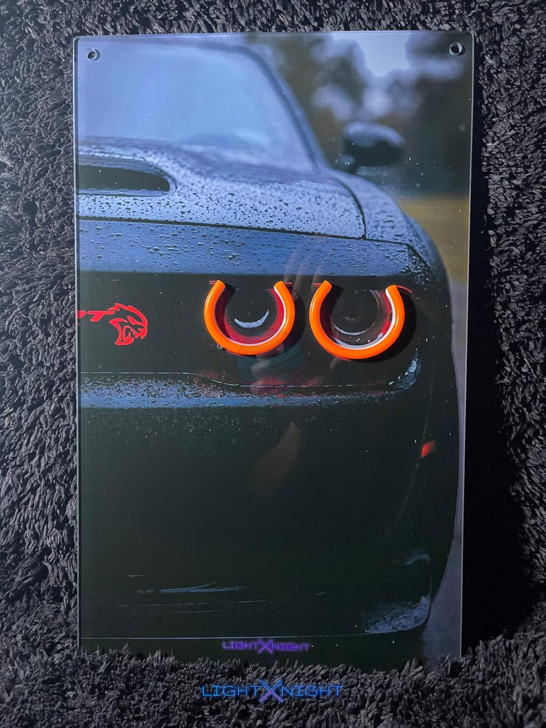 Custom Neon Poster, Dodge Challenger Neon Poster, Wall Neon Poster ...