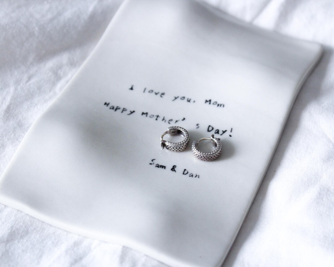 Handwritten Ceramic Letter Dish, Customizable Handwriting Trinket Tray ...