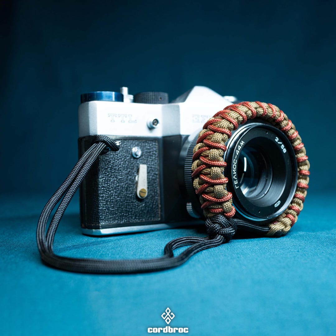 Handmade Paracord Camera Wrist Strap – Durable Strap in Coyote & Copper ...